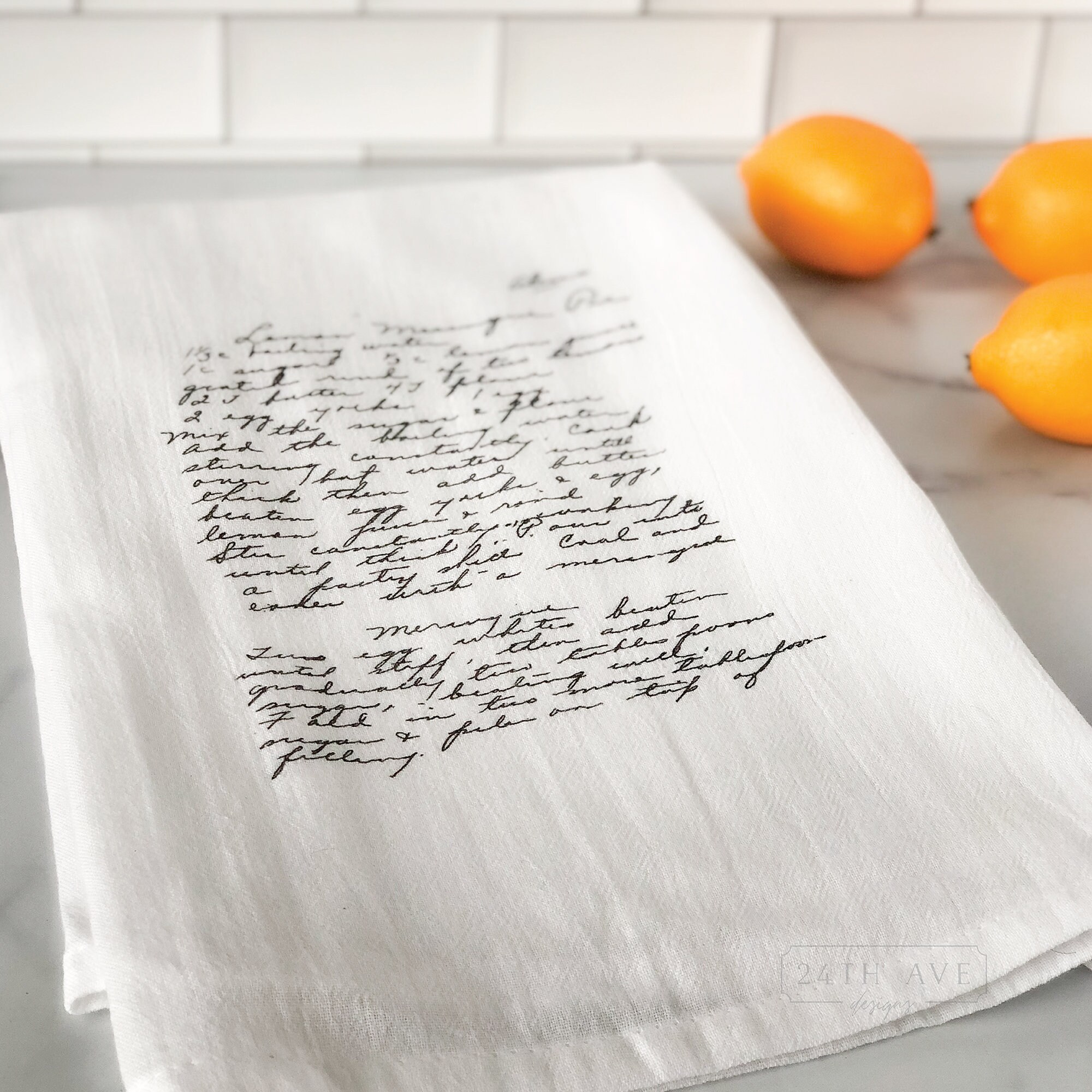 Family Recipe Tea Towel - Dish Towel - Handwritten Gift (flour Sack Tea ...
