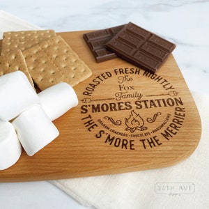 Personalized S'more Board, S'more Charcuterie Board With Handle, Family ...