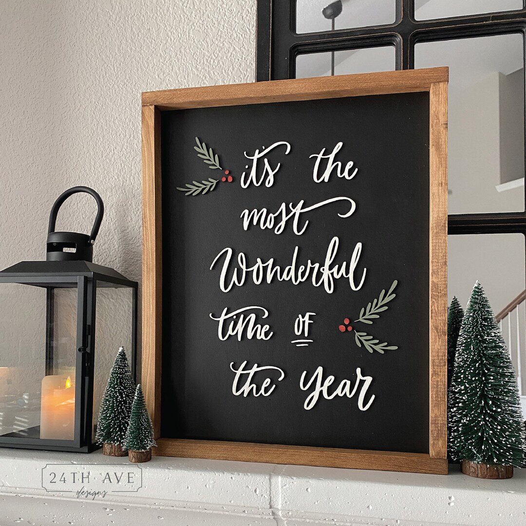 Christmas Sign, It's the Most Wonderful Time of the Year, Christmas ...