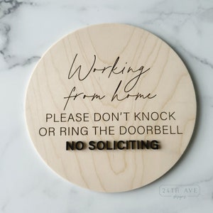 Working From Home Sign | No Soliciting Sign | WFH Do Not Disturb | Do ...