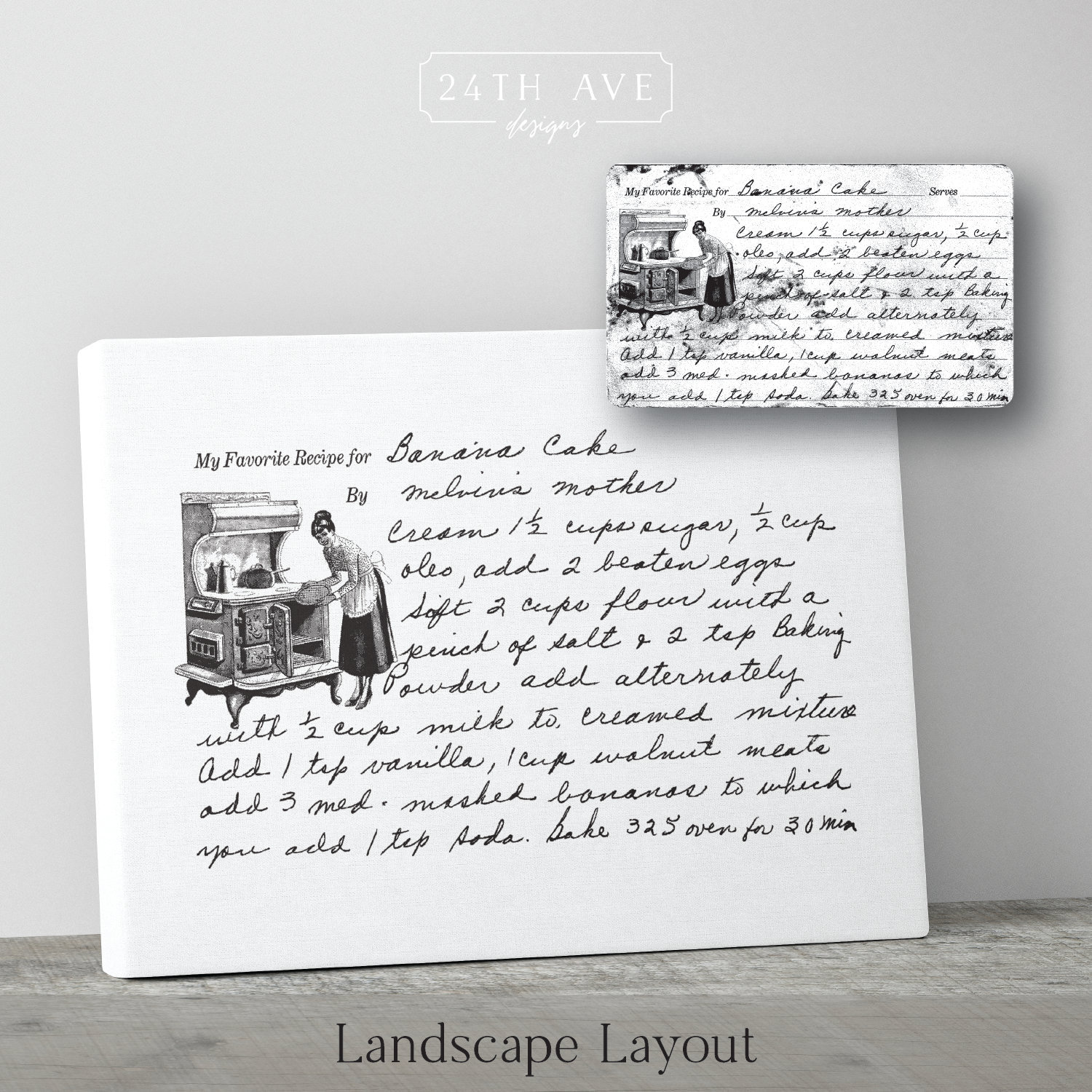 Handwritten Family Recipe Canvas Handwritten Gift - Etsy