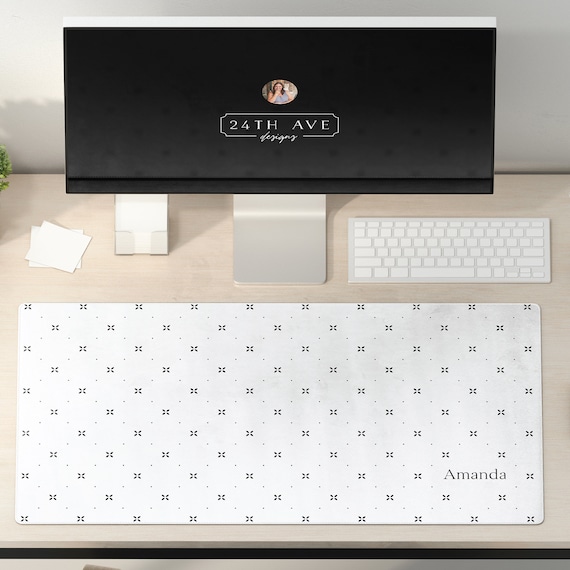 Minimal Desk Mat Minimal Back and White Design Personalized | Etsy