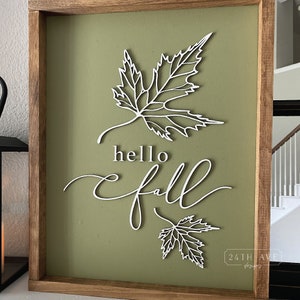 Hello Fall Wood Sign, 16 X 20 Birch Sign, Fall Decor, 3d Wood Sign ...