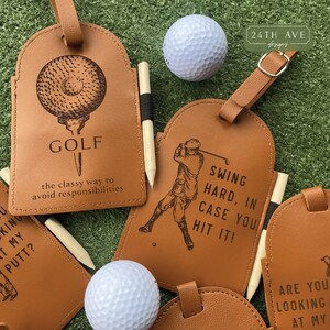 Custom Golf Bag Tag With Tees and Pencil - Golf Bag Tag Tee Holder ...