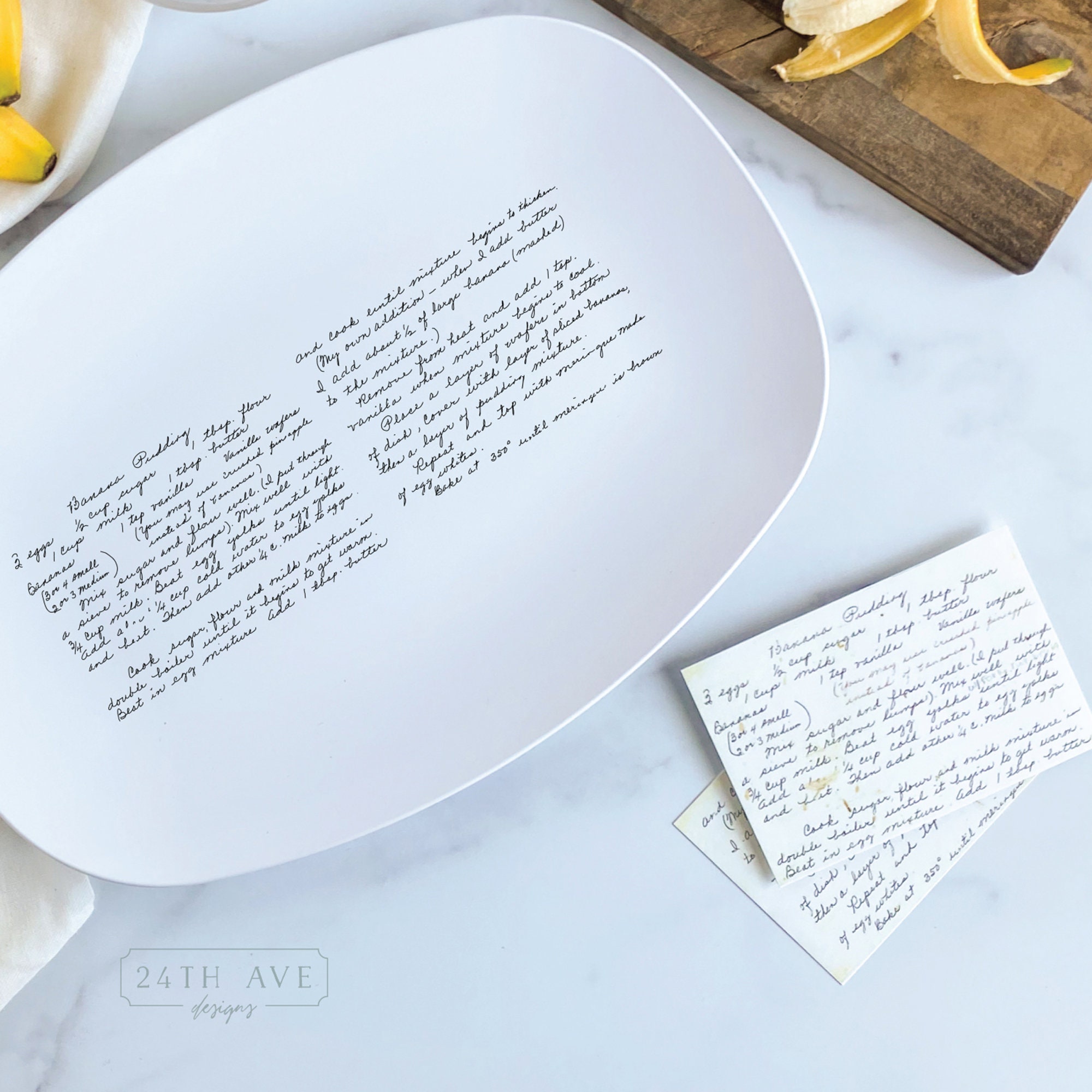 Handwritten Recipe Platter Recipe Plate Original Writing - Etsy