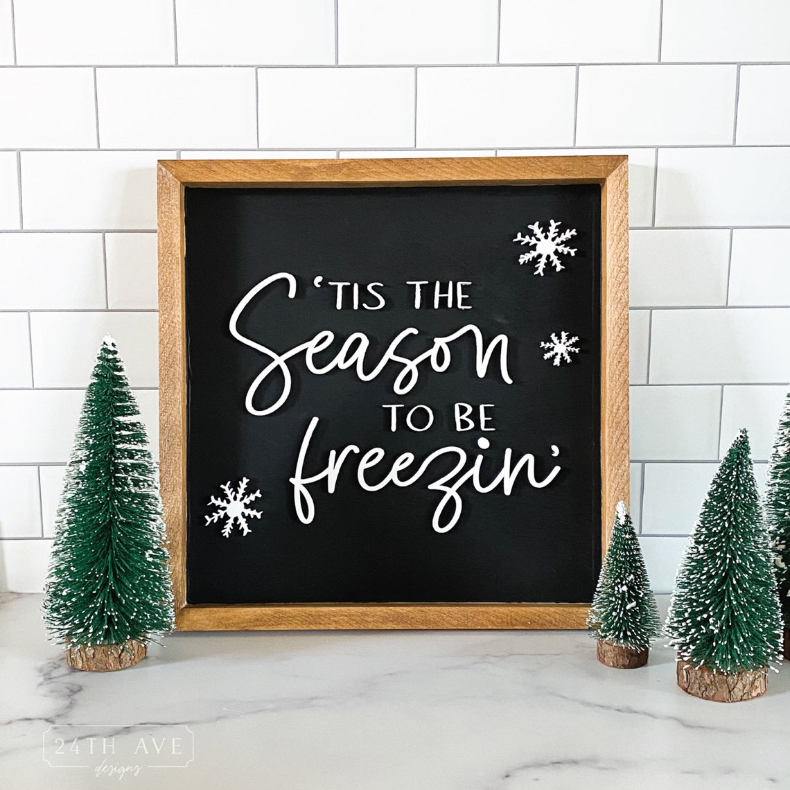 3D Wood Sign, Tis the Season to Be Freezin , Christmas Sign, Colorful ...