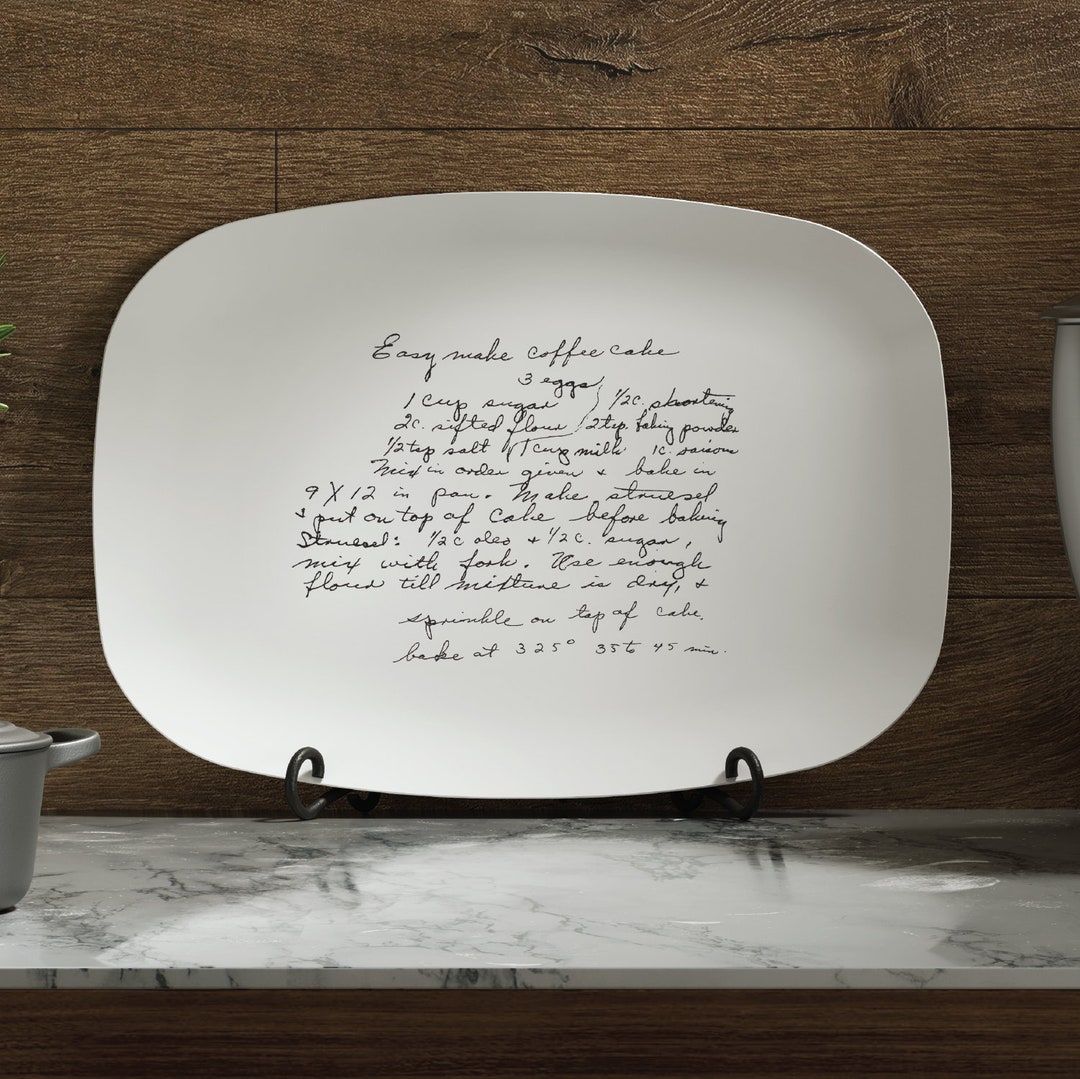 Recipe on Platter - Recipe Plate - Handwritten Gift - Family Recipe ...