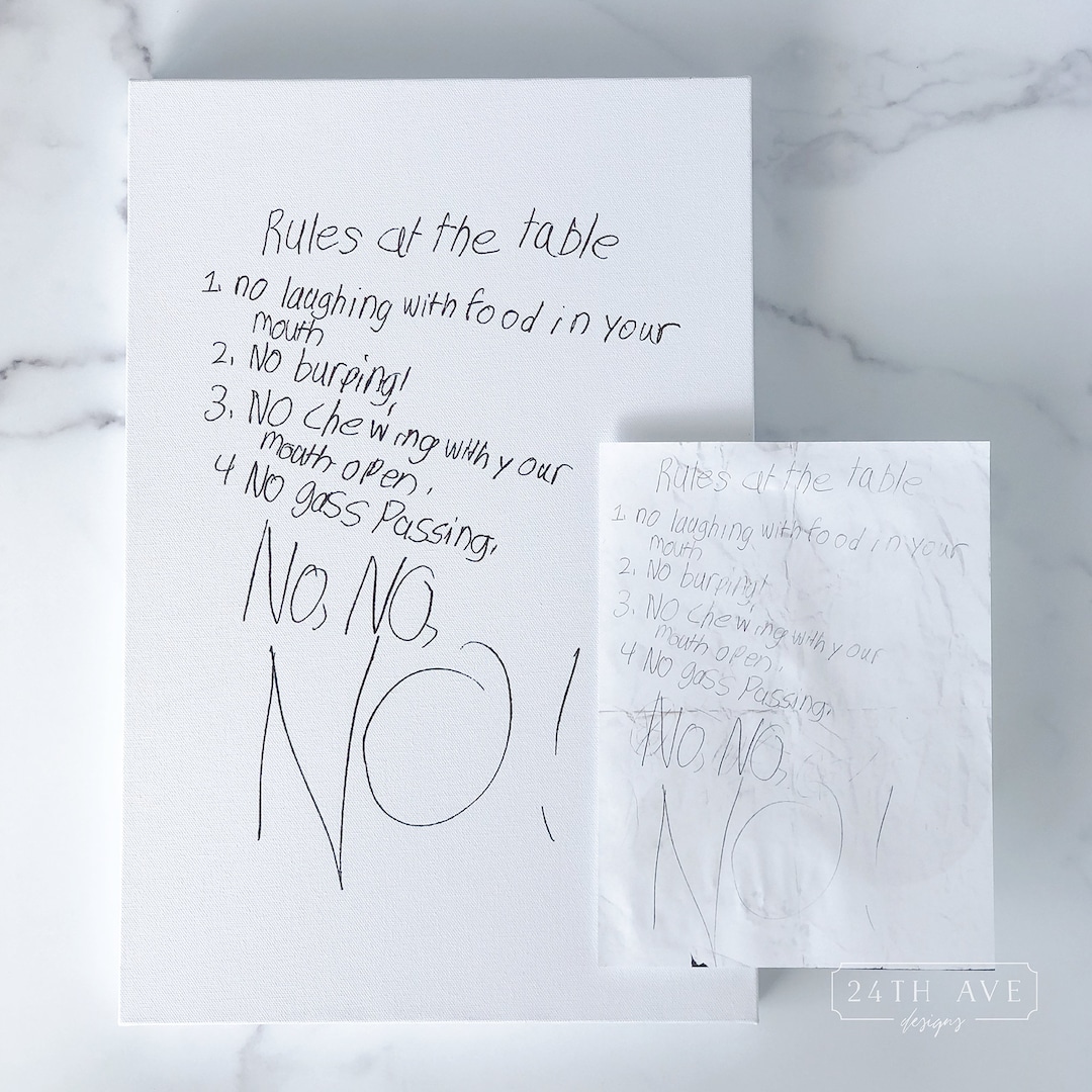 Custom Handwritten Note on Canvas - Handwritten Gift - Etsy