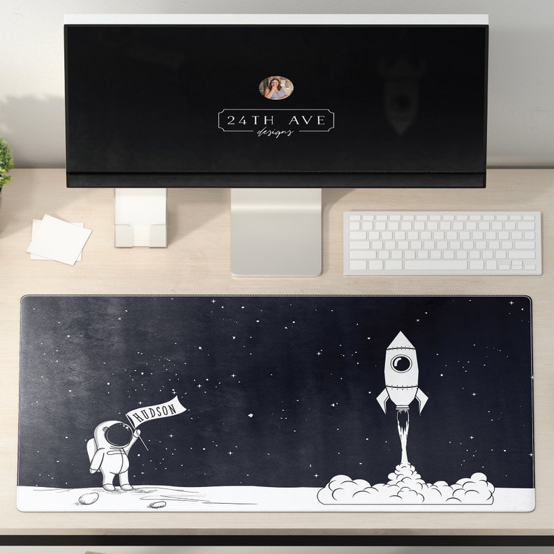 Kids Desk Mat astronaut Design Personalized Desk Mat | Etsy