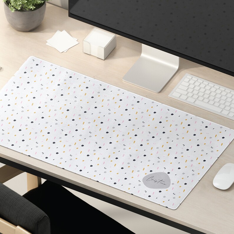 Desk Mat -terrazzo Design - Personalized Desk Mat - Mouse Pad - Etsy