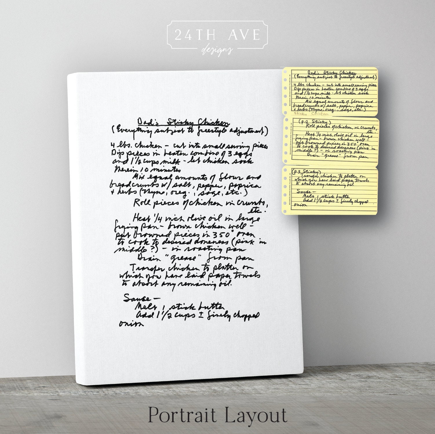 Handwritten Family Recipe Canvas Handwritten Gift - Etsy