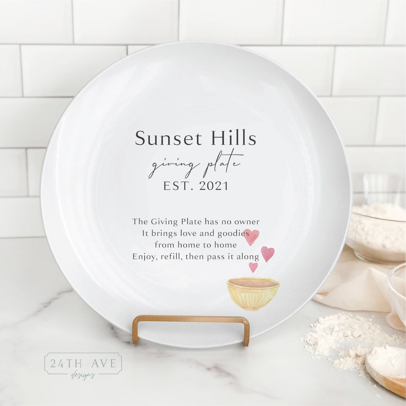 Neighborhood Giving Plate Personalized Giving Plate - Etsy