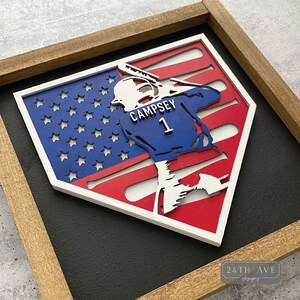 Personalized Baseball Gift, Framed Baseball Sign, 3D Baseball Plaque ...