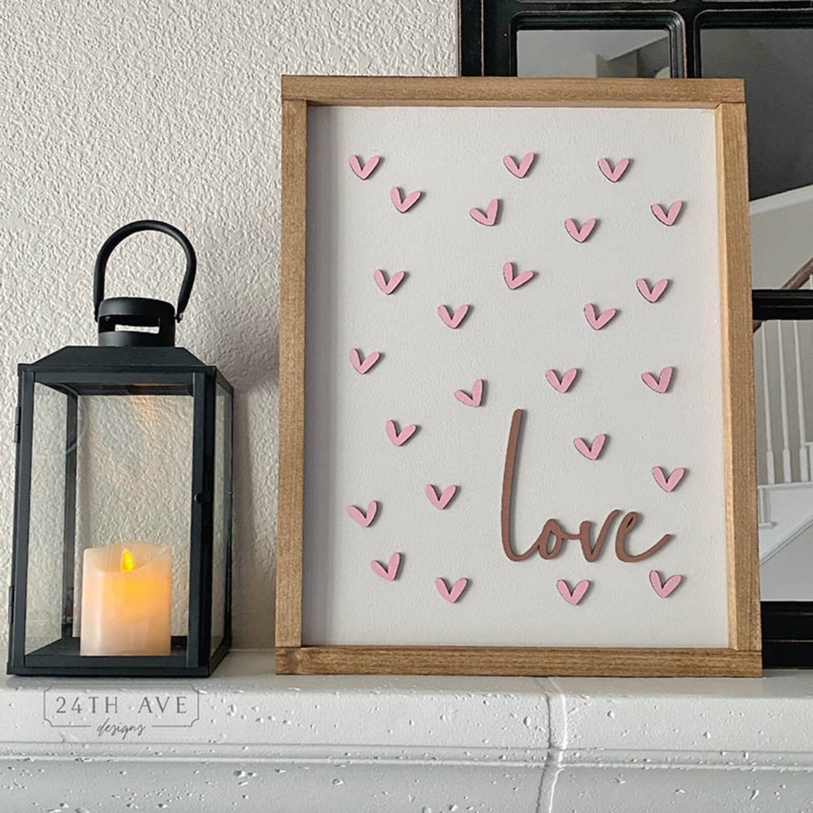 Valentine's Day Sign, Hearts and Love Sign, Valentine's Day Decor, 16 X ...