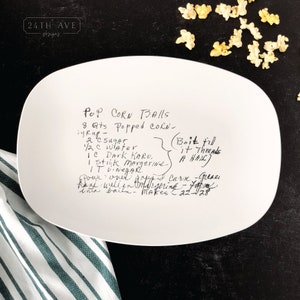Recipe on Platter - Recipe Plate - Handwritten Gift - Family Recipe ...