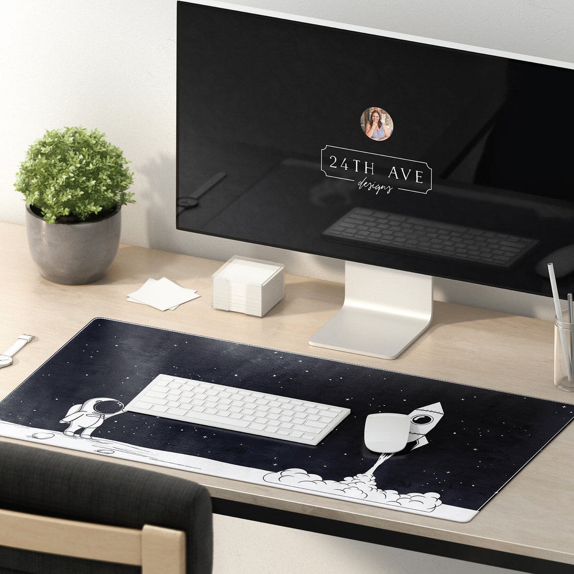 Kids Desk Mat astronaut Design Personalized Desk Mat | Etsy