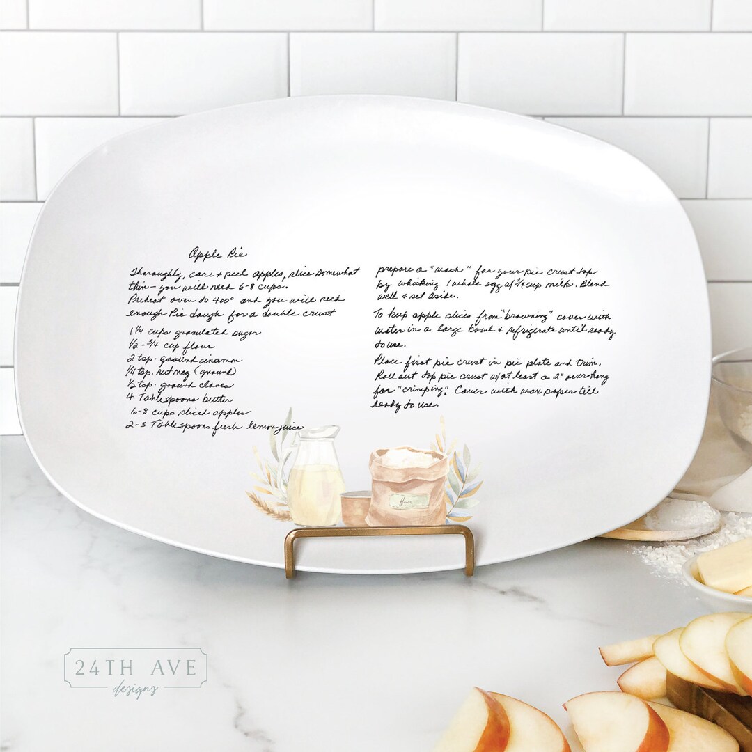 Handwritten Recipe on Platter - Recipe on Plate - Recipe on Platter ...