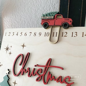 Personalized Christmas Countdown Calendar, Red Truck Christmas Countdown, Christmas Countdown ...