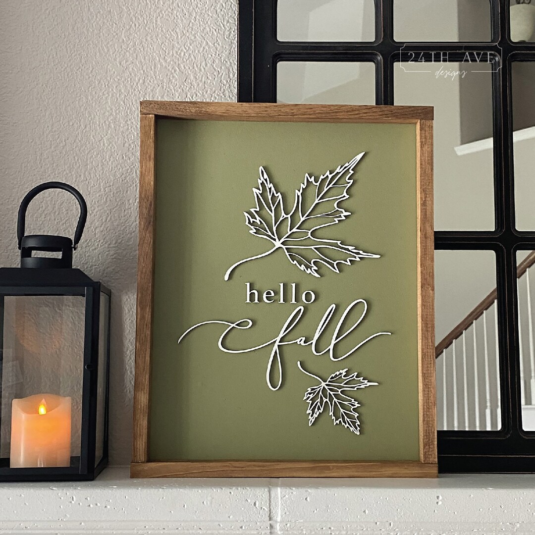 Hello Fall Wood Sign, 16 X 20 Birch Sign, Fall Decor, 3d Wood Sign ...