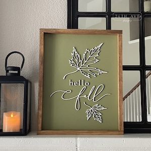 Hello Fall Wood Sign, 16 X 20 Birch Sign, Fall Decor, 3d Wood Sign ...