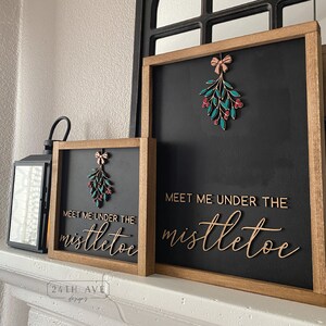 Meet Me Under the Mistletoe 3D Wood Sign, Christmas Sign, Colorful ...