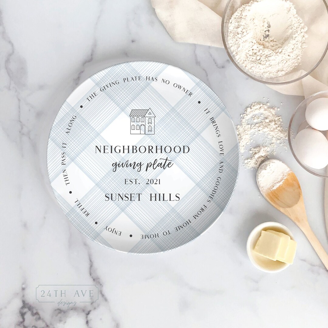 Neighborhood Giving Plate - Personalized Giving Plate - Farmhouse ...