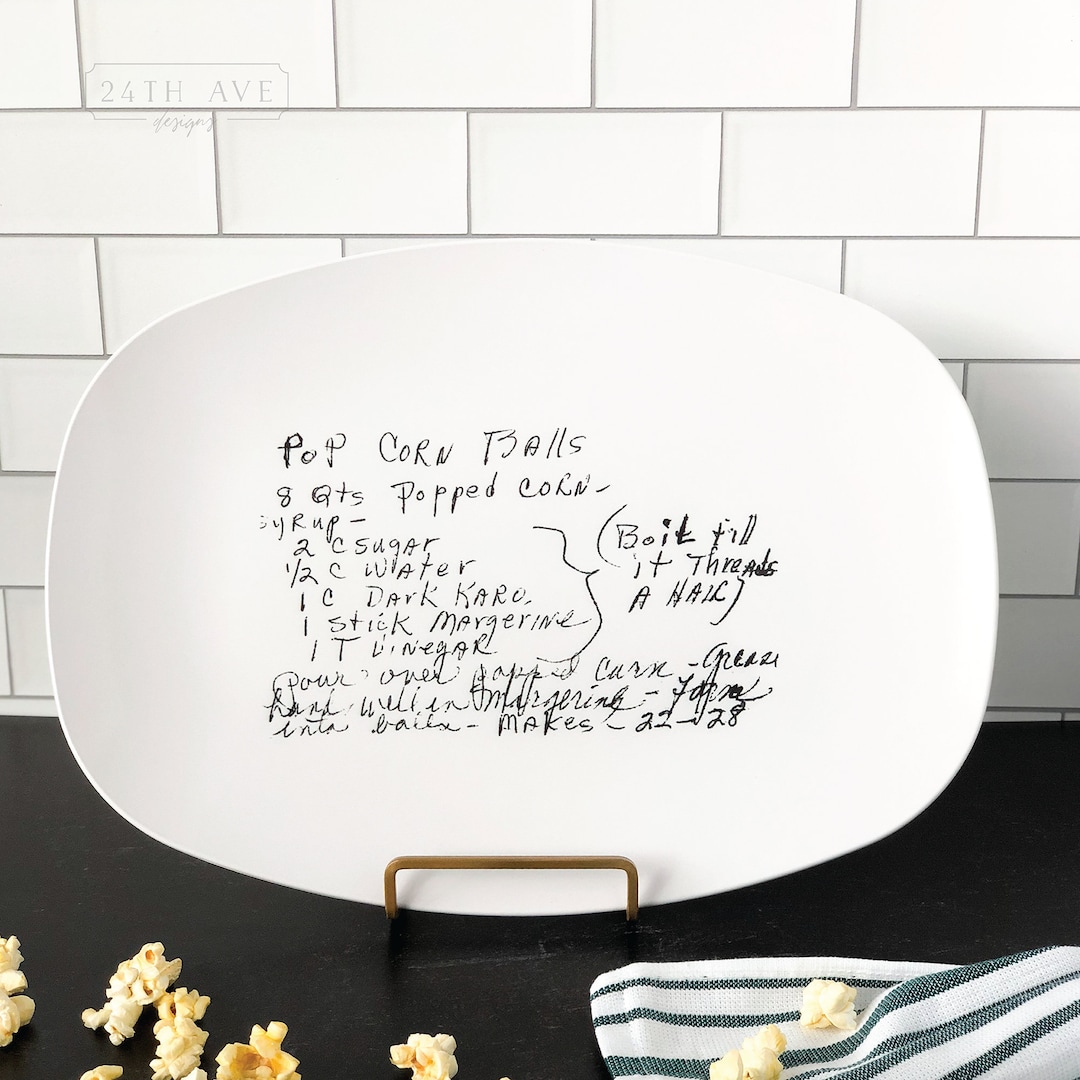 Custom Recipe Plate - Handwritten Recipe Platter - Recipe on Platter ...