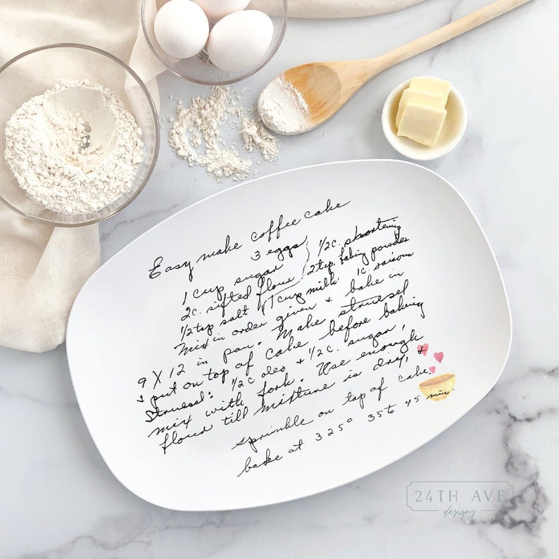 Recipe on Dish Handwritten Recipe Platter Handwriting - Etsy