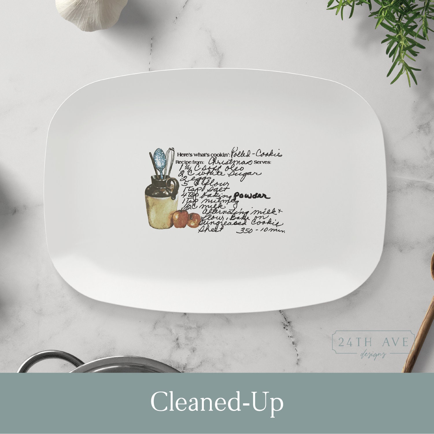 Recipe on Platter Recipe Plate Handwritten Gift Family | Etsy