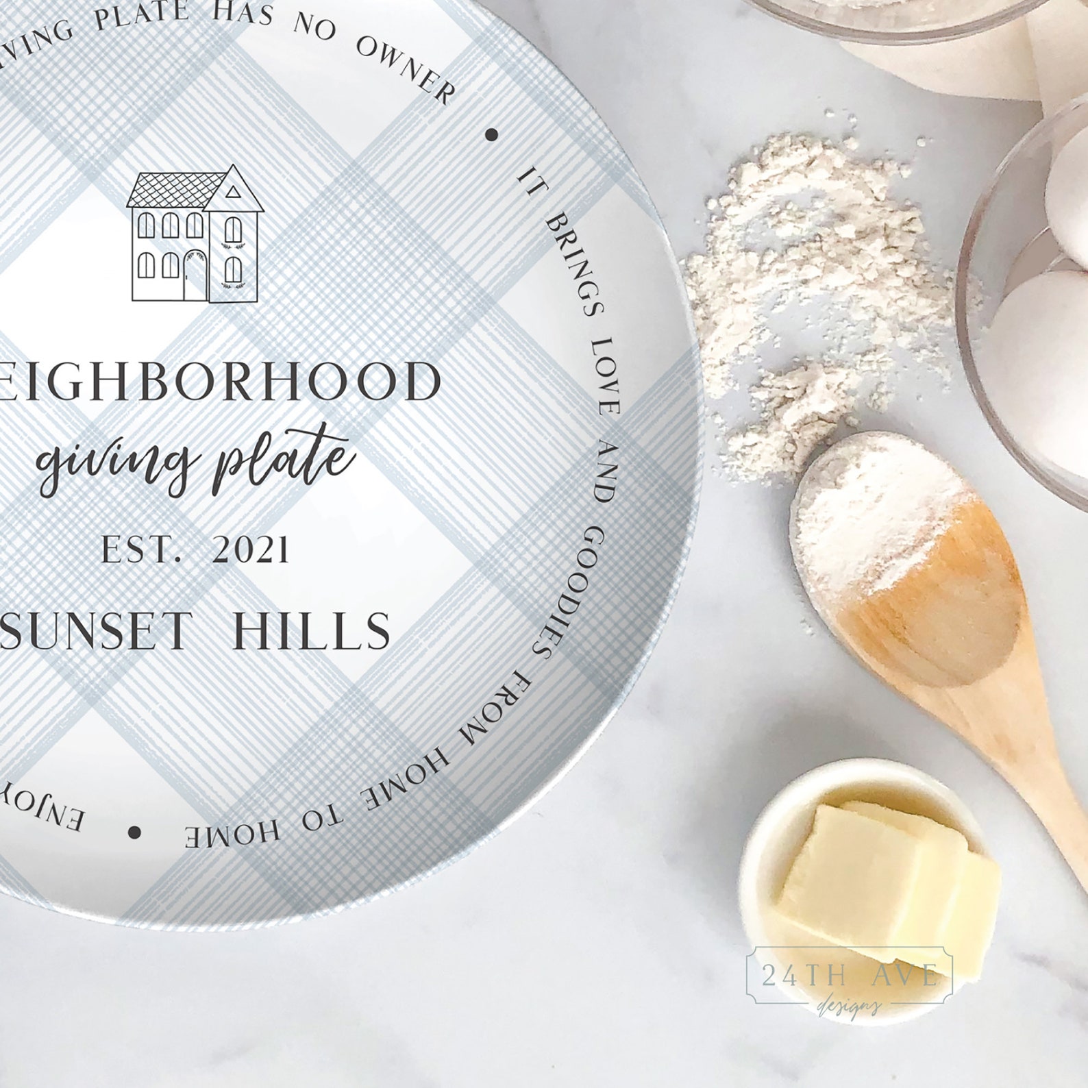 Neighborhood Giving Plate Personalized Giving Plate - Etsy