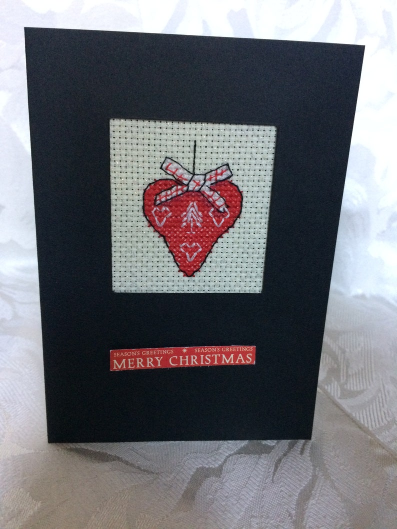 Handstitched Cross Stitch Christmas Cards With Envelopes and Tags ...