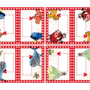 Food Table Labels - Children's Favorite Disney Characters - Etsy