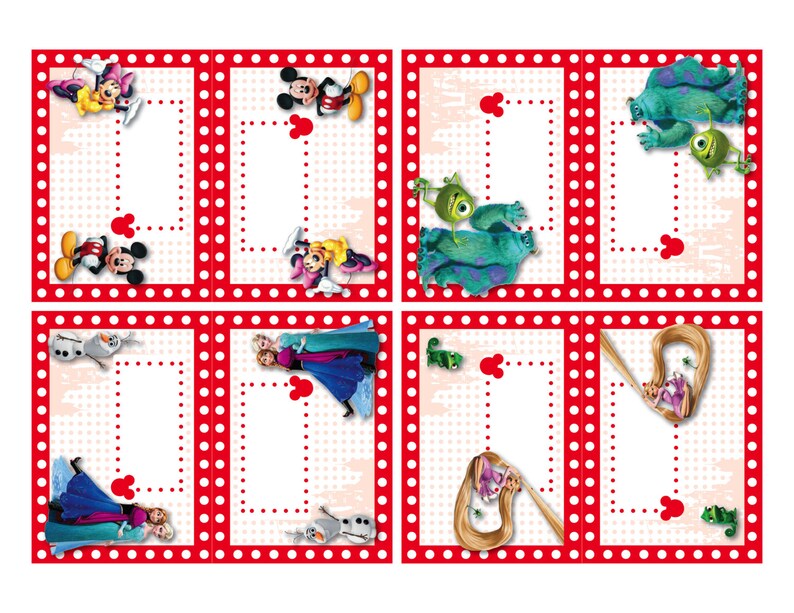 Food Table Labels - Children's Favorite Disney Characters - Etsy