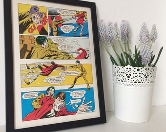 Retro Batman Comic Frame Vintage Joker Poster Framed Wall | Etsy