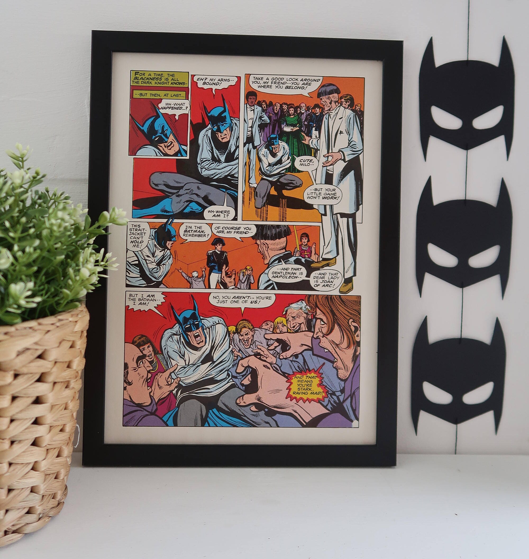 Batman pared comic arte enmarcado vintage enmarcado cartel - Etsy España