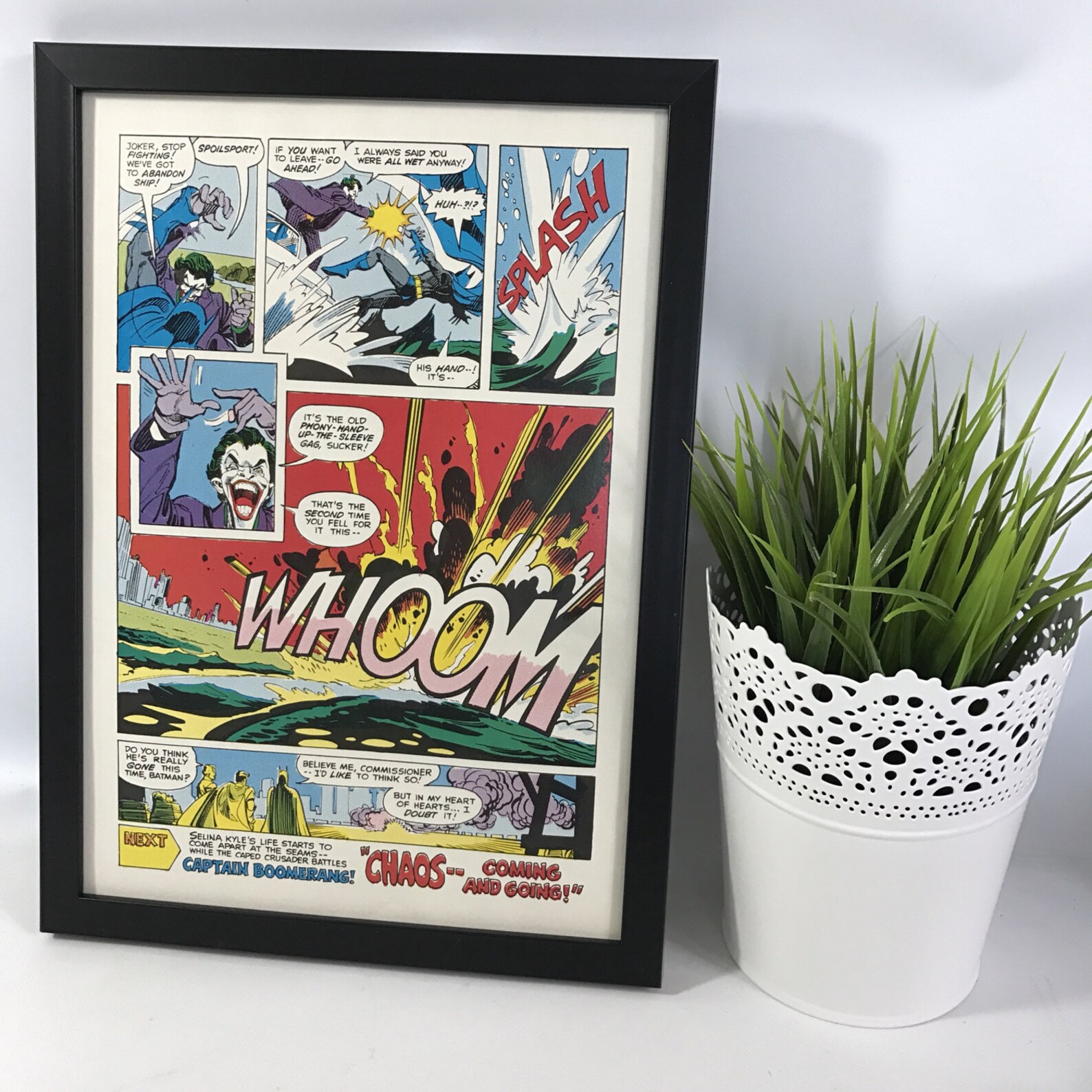 Retro Batman Comic Frame Vintage Joker Poster Framed Wall - Etsy