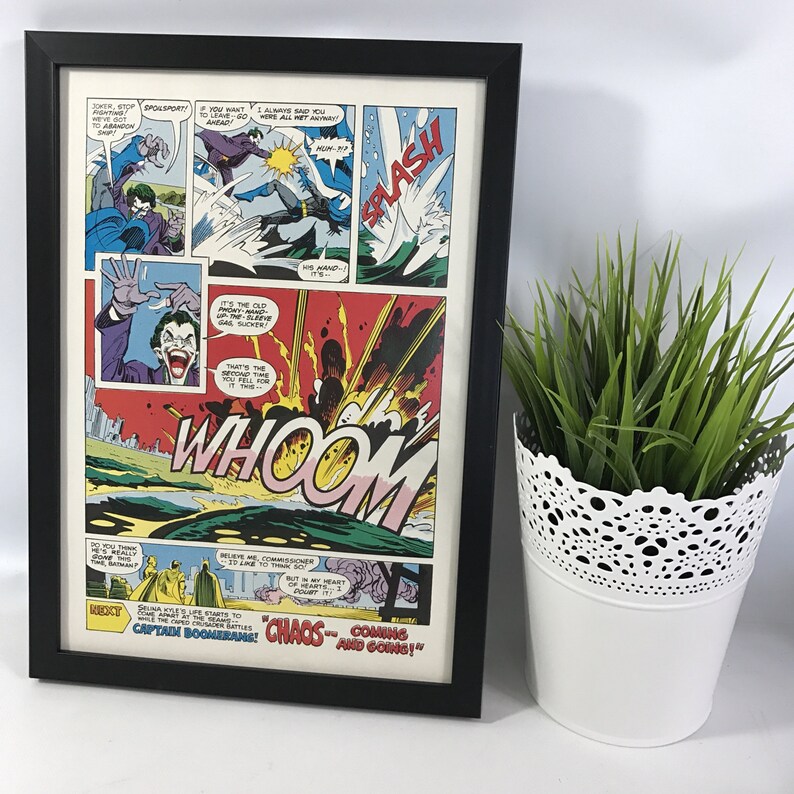 Retro Batman Comic Frame Vintage Joker Poster Framed Wall - Etsy