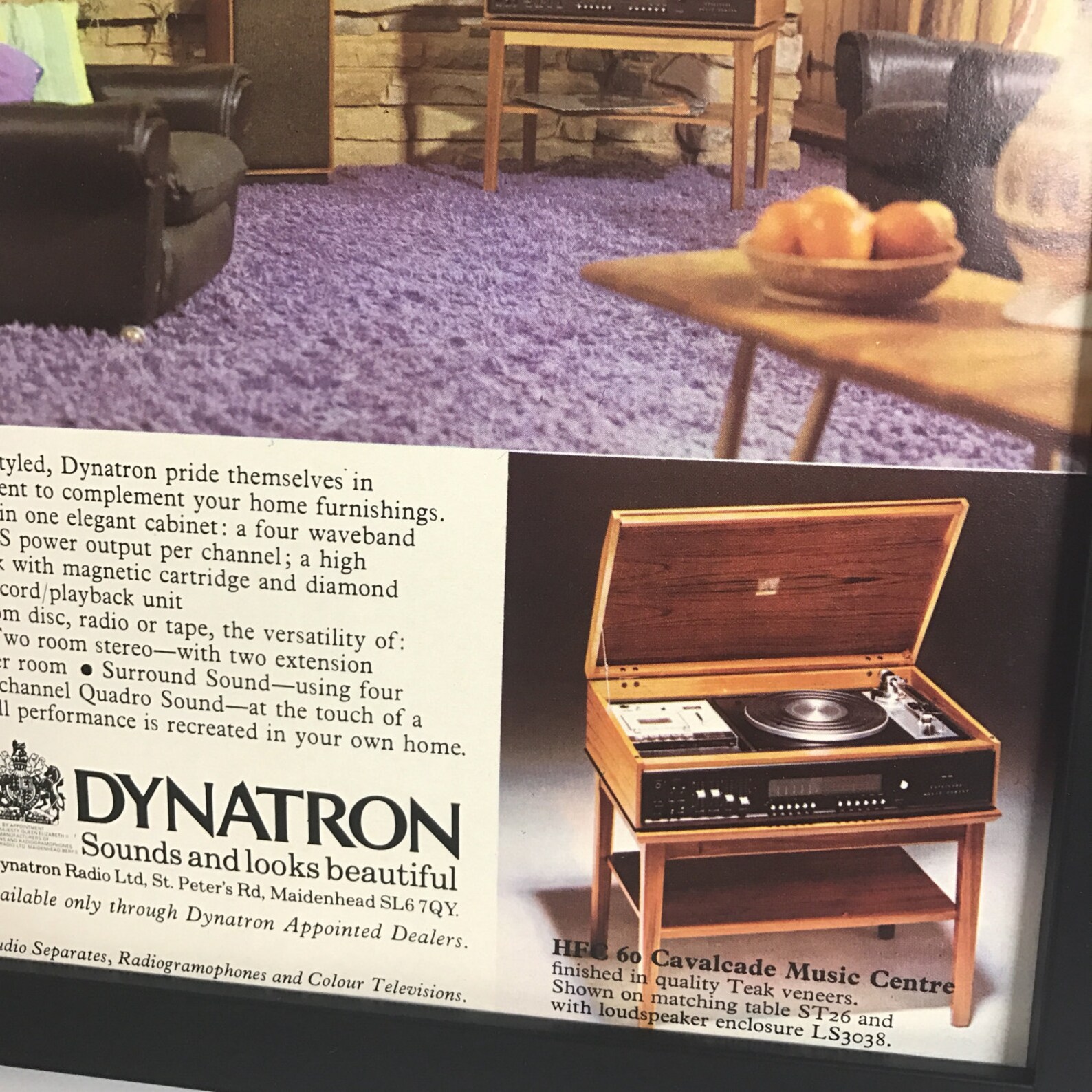 Dynatron Radio Turntable Original Vintage Framed Advertisement - Etsy
