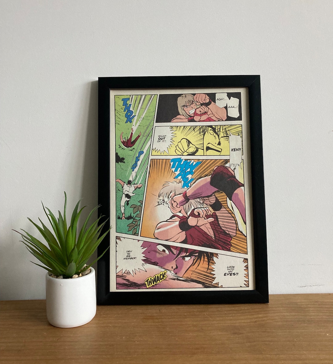 Ryu Ken Street Fighter Frame Poster Framed Comic Wall Decor - Etsy