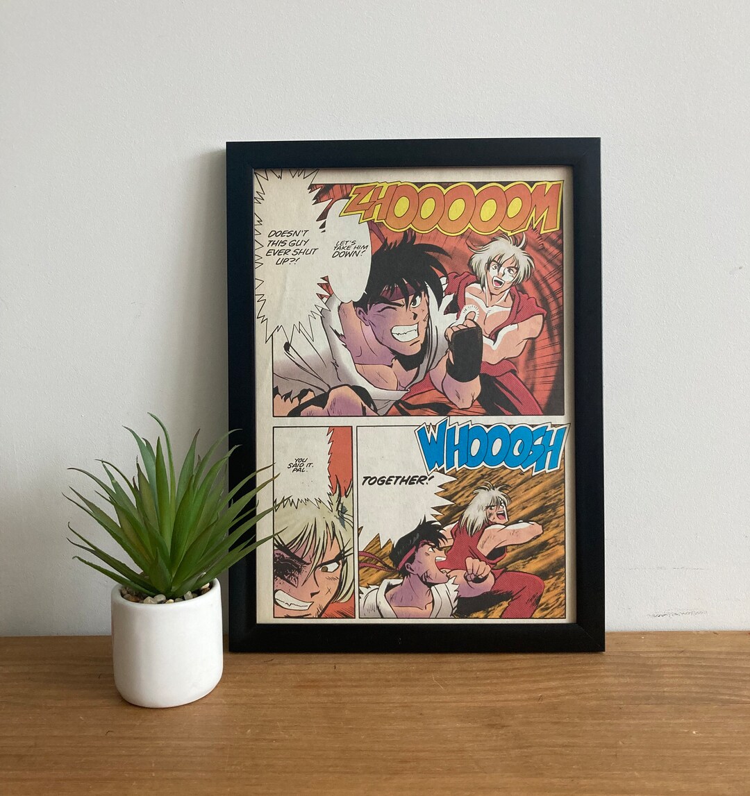 Ryu Ken Street Fighter Frame Poster Framed Comic Wall Decor - Etsy
