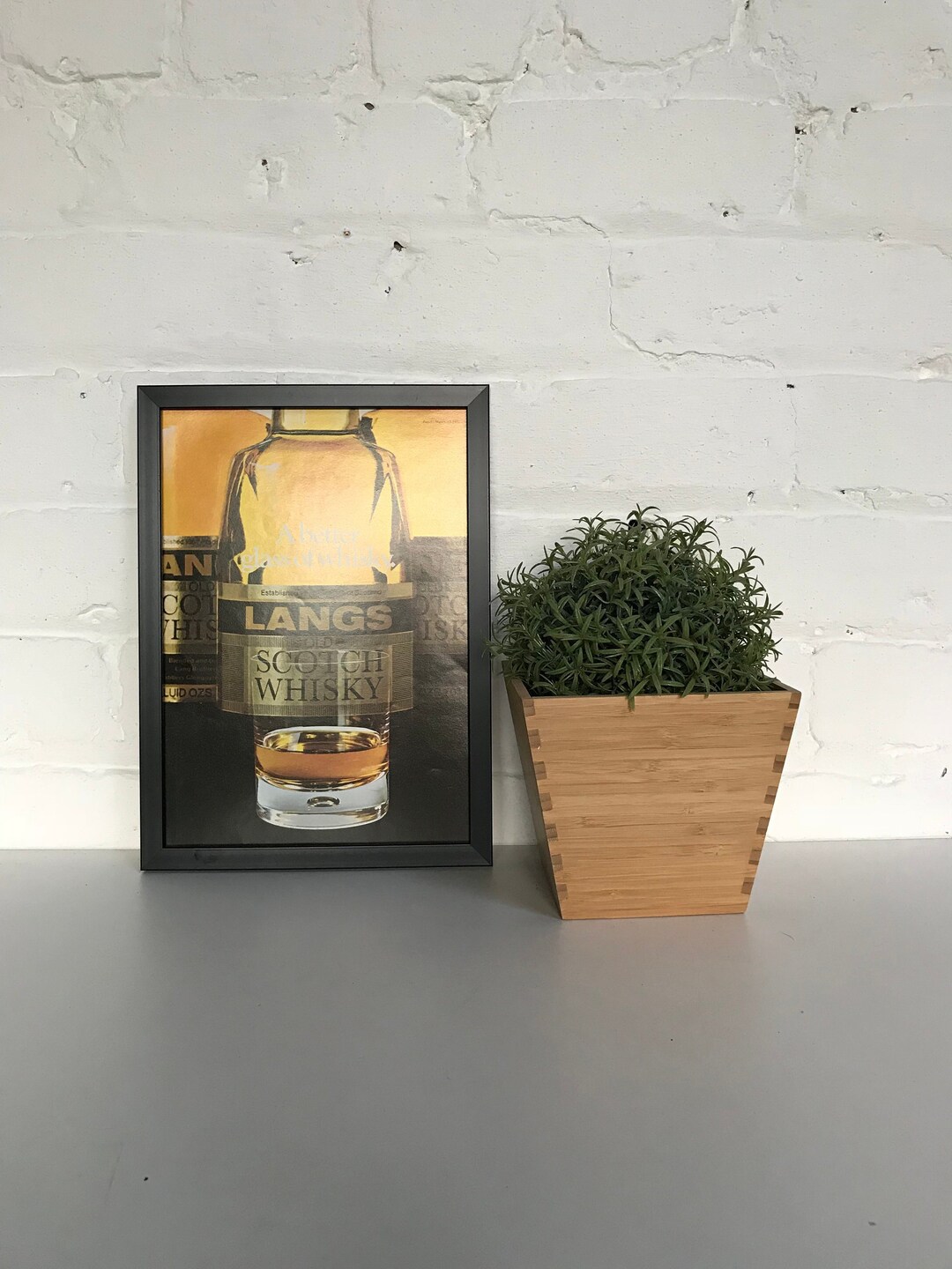Vintage Langs Old Scotch Whisky Advert Framed, Old Fashioned Drink ...