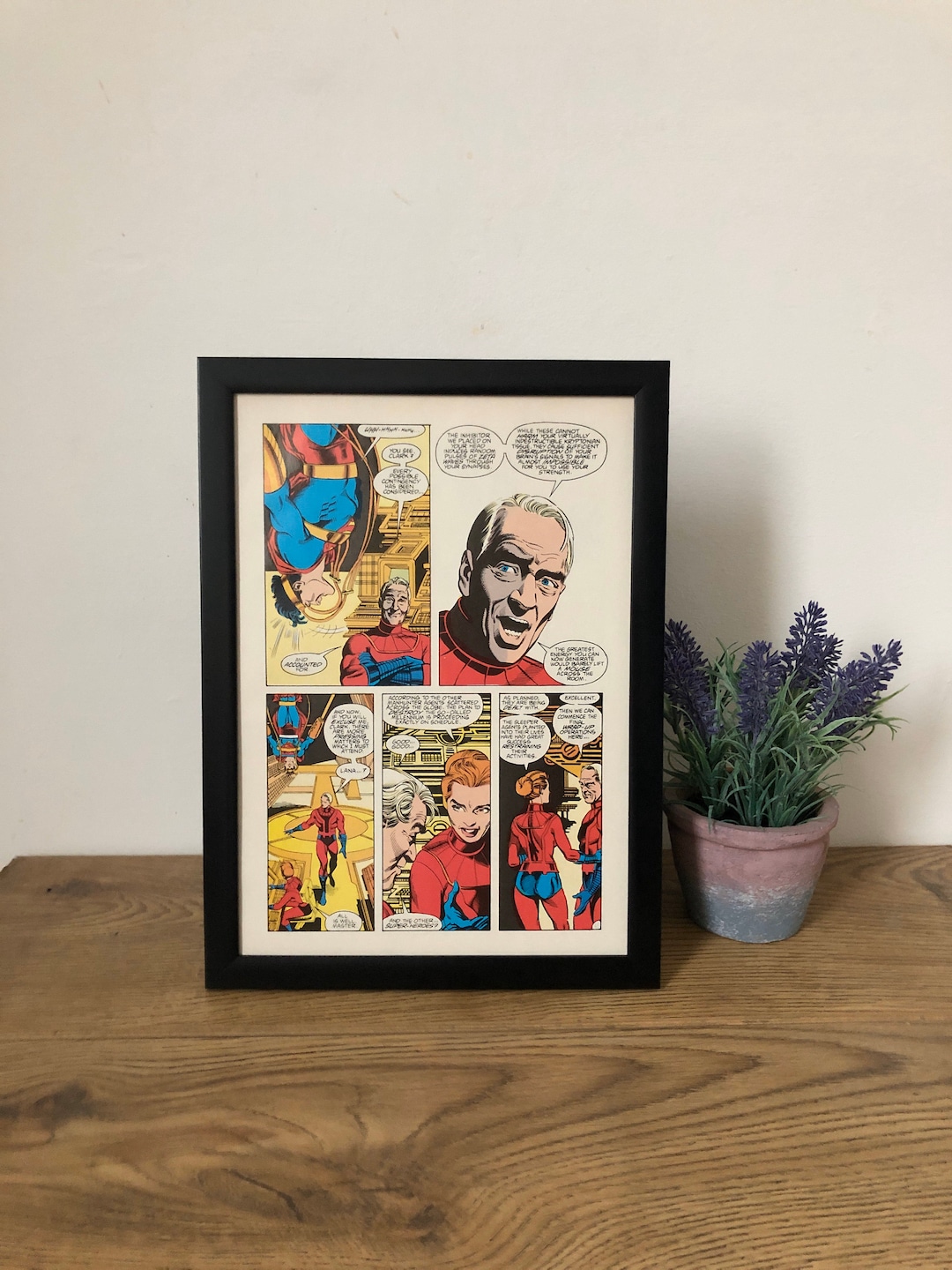 Superman Clark Kent Framed Poster, Front Cover, Vintage Comic Book ...