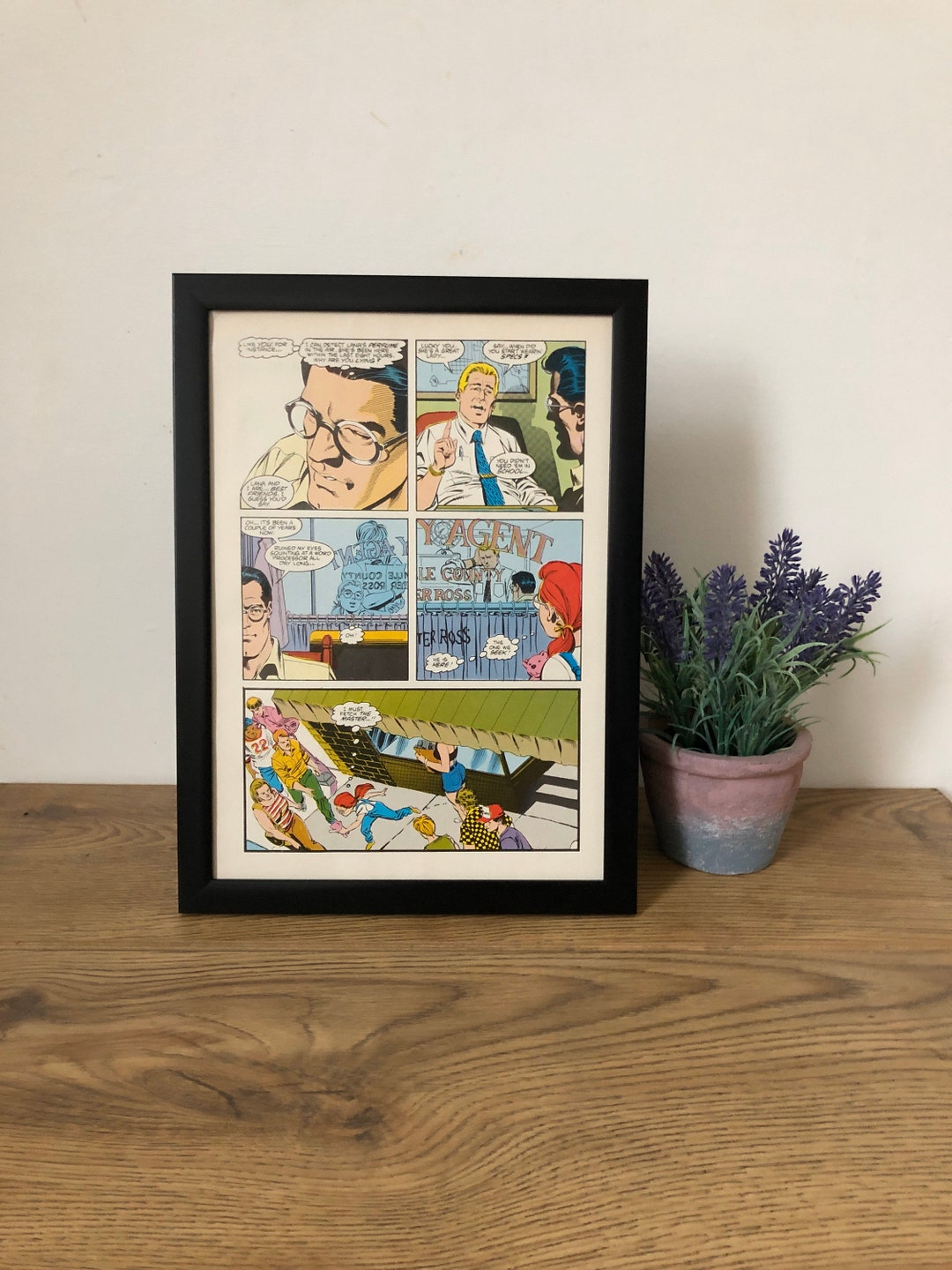 Superman Clark Kent Framed Poster, Front Cover, Vintage Comic Book ...