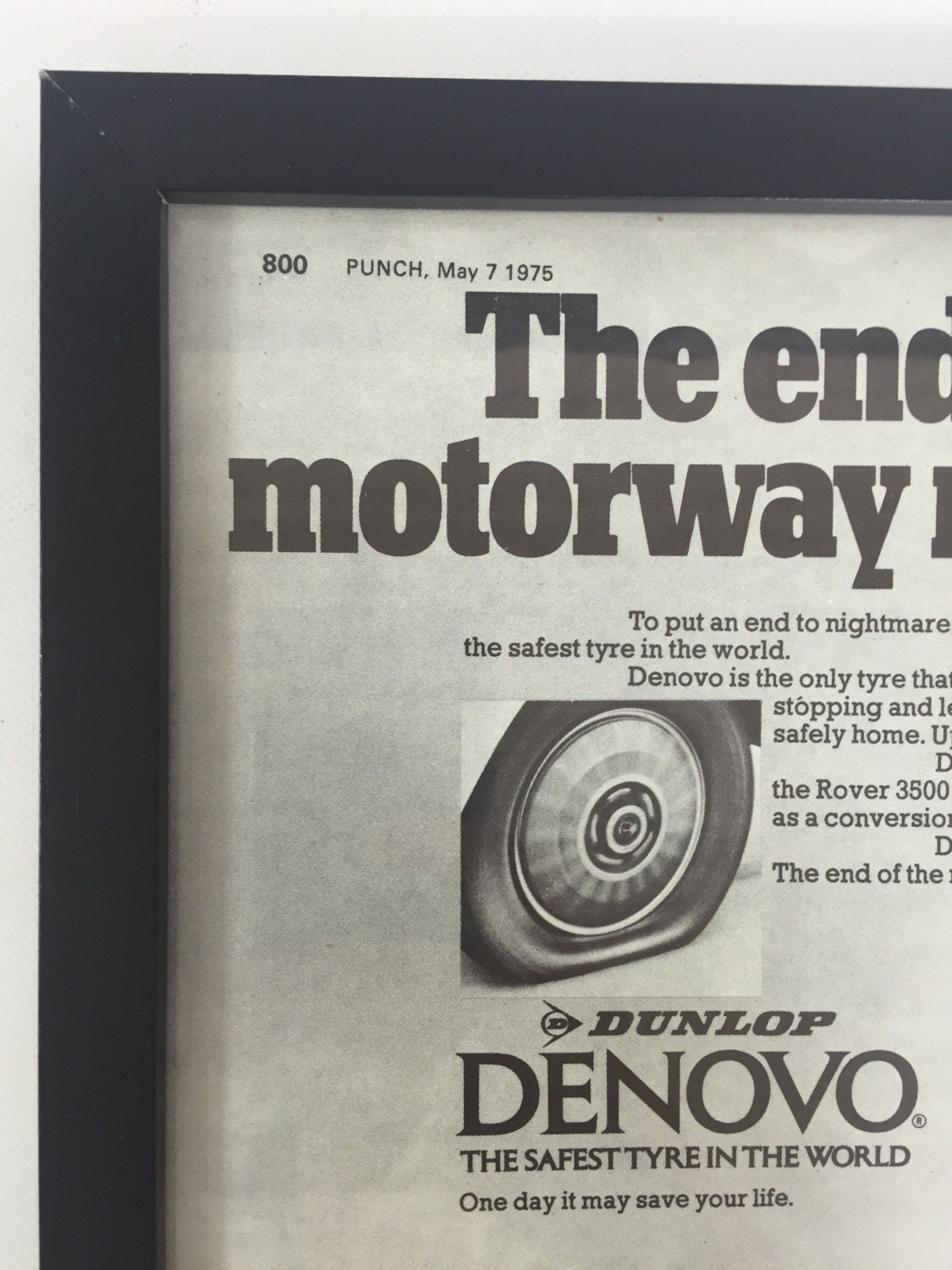 Old Fashioned Car Poster, Original Advert Denovo Dunlop Tyres ...