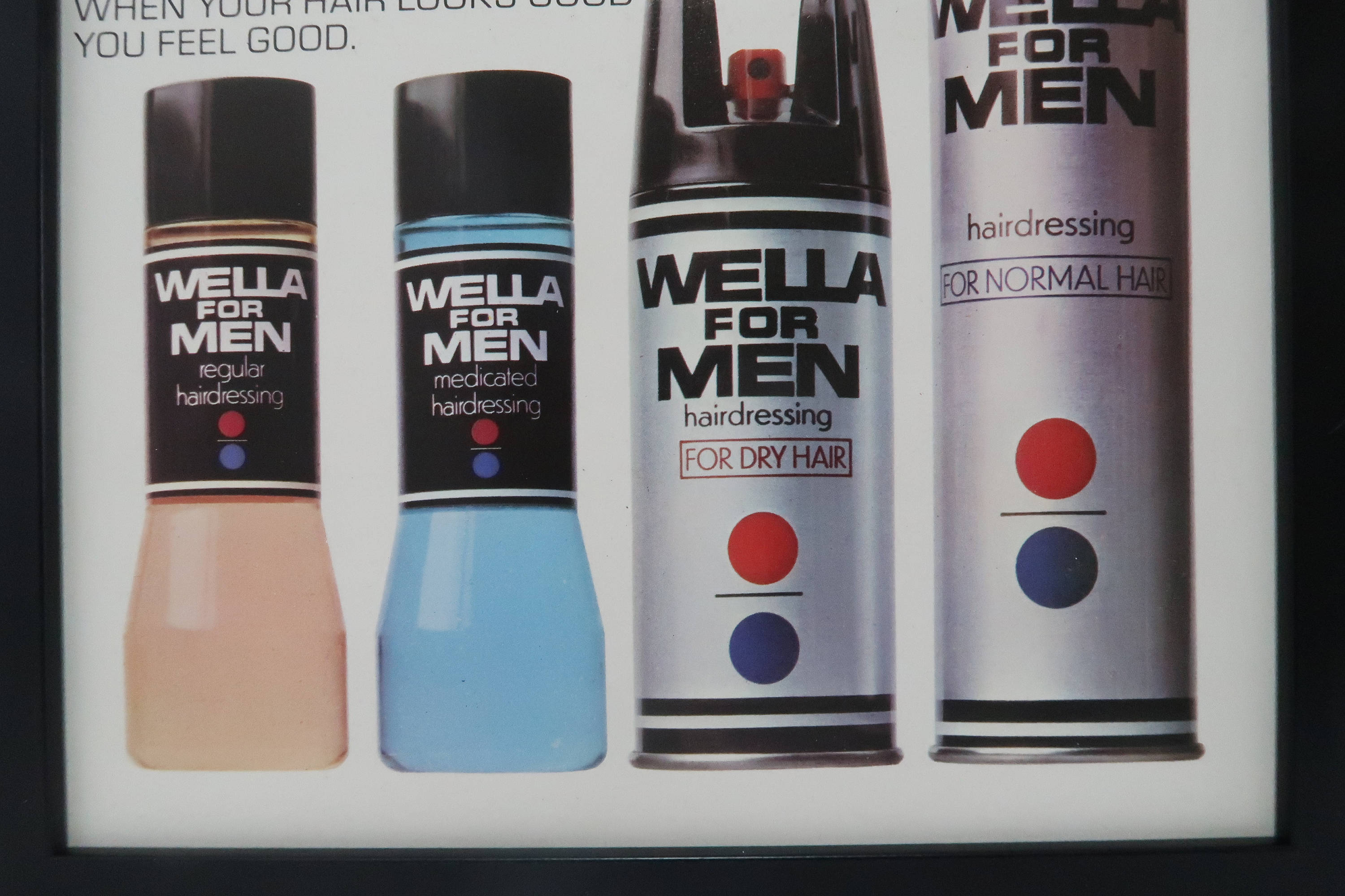 Vintage Wella Hair Care para hombres anuncio enmarcado, marco de póster ...