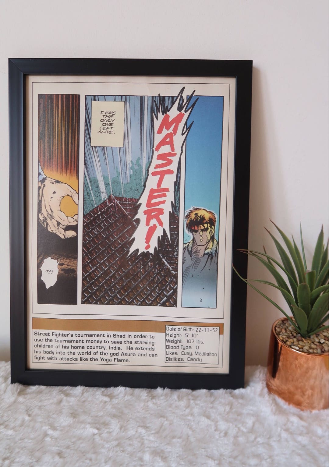 Ryu Retro Frame Street Fighter Poster Framed Vintage Comic - Etsy France