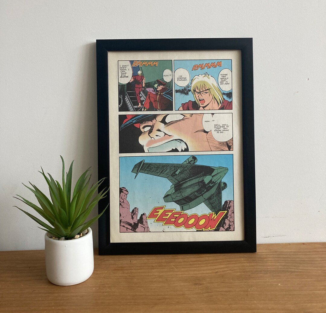 Ken Retro Frame Street Fighter Poster Framed Comic Wall - Etsy