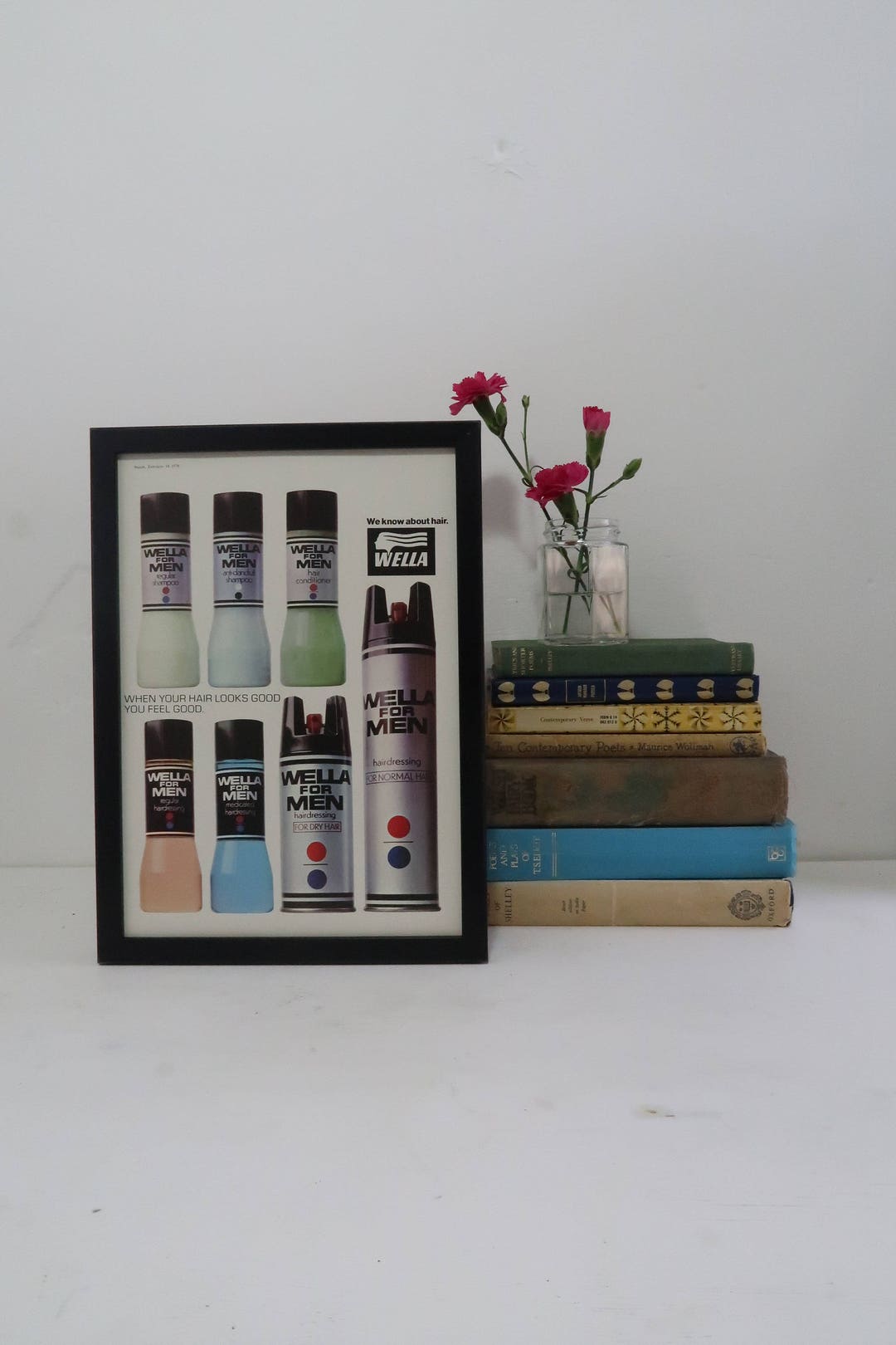 Vintage Wella Hair Care para hombres anuncio enmarcado, marco de póster ...