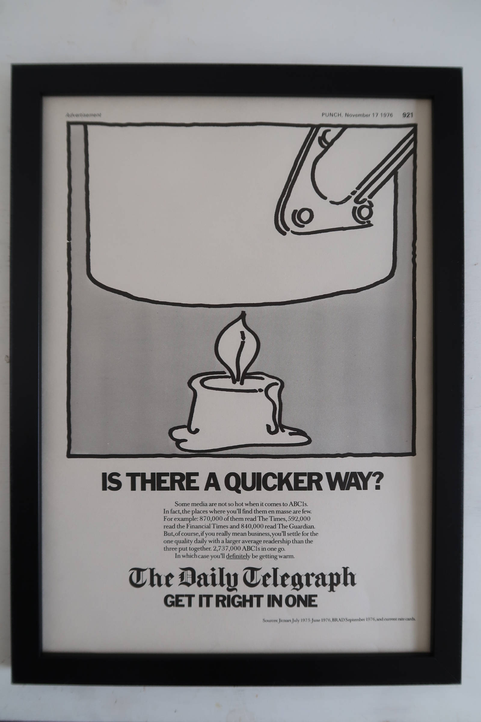 Vintage Framed Daily Telegraph Advert 1970's Advert Black - Etsy Ireland