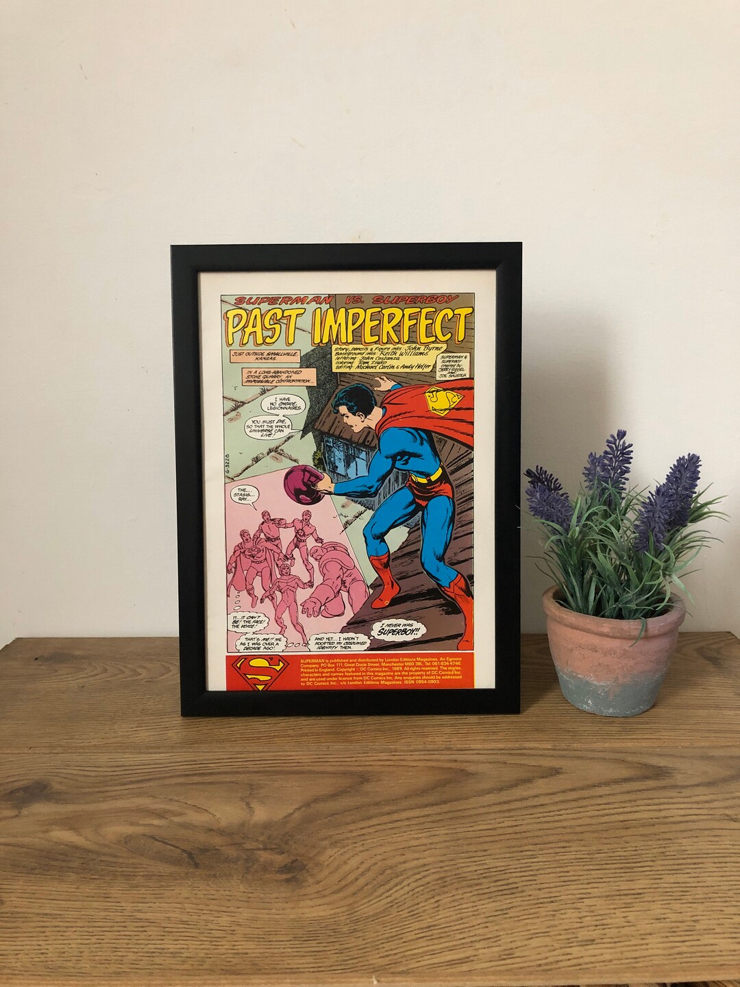 Superman Framed Poster Clark Kent Vintage Comic Book Super - Etsy